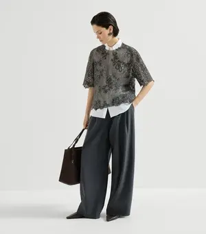 Brunello Cucinelli Sequin-embellished Lace Top