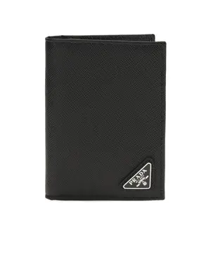 Prada Triangle-logo Bi-fold Wallet - Black