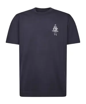 C.P. COMPANY Logo Embroidered Crewneck T-shirt - Black