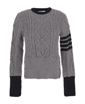 Thom Browne Signature 4-bar Stripe Crewneck Pullover
