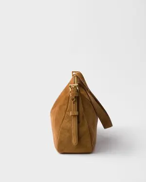 Prada Aimèe Large Suede Shoulder Bag