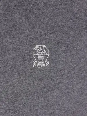 Brunello Cucinelli Logo Embroidered Long-sleeved Polo Shirt