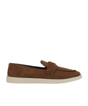 Prada Logo Plaque Slip-on Loafers - Brown