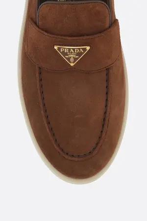 Prada Logo Plaque Slip-on Loafers