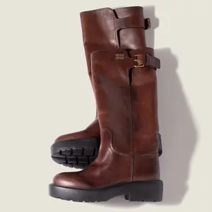 Miu Miu Logo Leather Boots