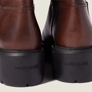 Miu Miu Logo Leather Boots