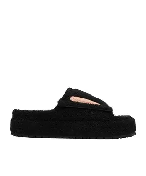 PDFCHANNEL Fuzzy Sandals - Black