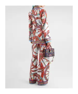 Dolce & Gabbana Carretto-print Silk Twill Vanity Trousers