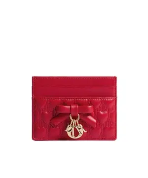 Dior Qixi Lady Freesia Card Holder - Red