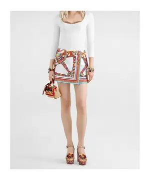 Dolce & Gabbana Carretto-print Fabric Mini Skirt