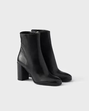 Prada Leather Block-heeled Boots