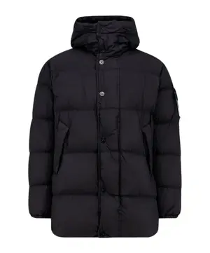 Stone Island Long-sleeve Hooded Padded Jacket - Black