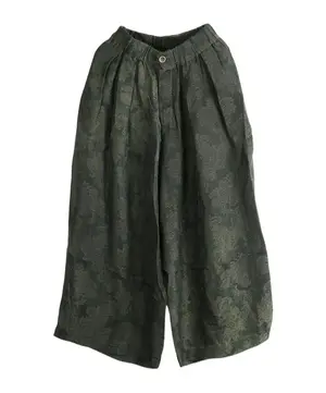 UMA WANG High-waisted Wide-leg Casual Trousers - Darkgreen