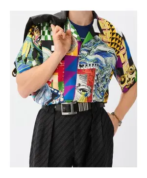 Versace Printed Silk Twill Regular Shirt