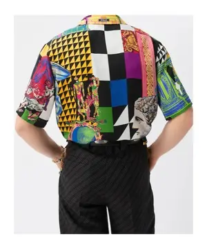 Versace Printed Silk Twill Regular Shirt