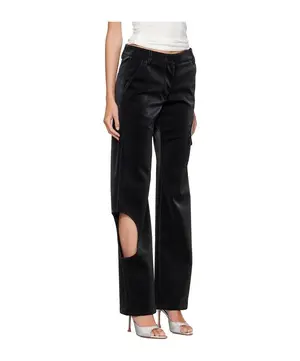 Off-White Velvet Coated Meteor Faux-leather Pants