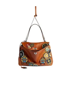 Balenciaga Rodeo Handbag Large In New Tan/multicolor