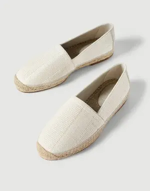 Brunello Cucinelli Techno Raffia And Suede Espadrilles With Piping