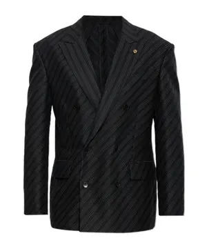 Versace Double-breasted Striped Blazer
