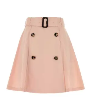 Burberry Buttoned Belted Skirt - Pink