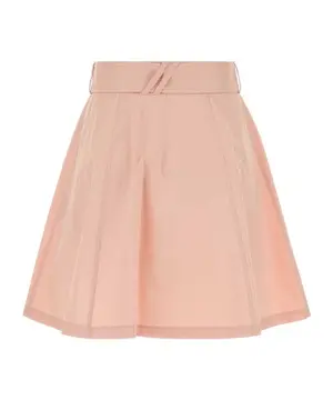 Burberry Buttoned Belted Skirt