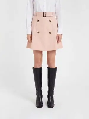 Burberry Buttoned Belted Skirt