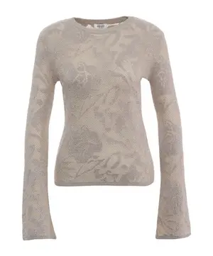 Liu Jo Floral-jacquard Crewneck Jumper - Nude
