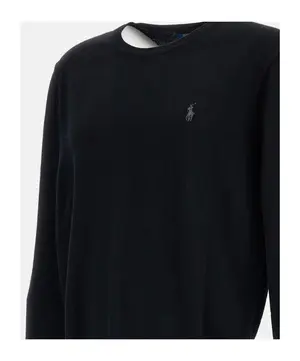 Polo Ralph Lauren Embroidered Logo Wool Jumper - Black