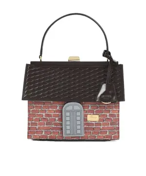 Moschino Brick-print House-shaped Tote Bag - Multiple Colors