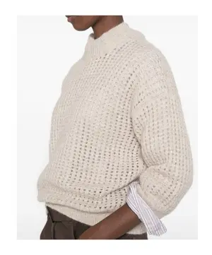 Peserico Open-knit Mock-neck Knitted Sweater