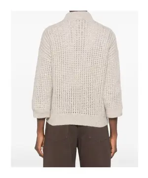 Peserico Open-knit Mock-neck Knitted Sweater