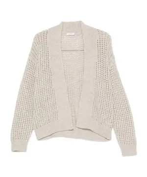 Peserico Sequin-embellished Open-knit Cardigan - Light Brown
