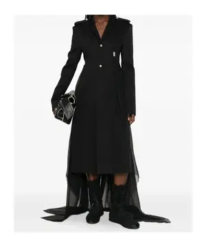 ANN DEMEULEMEESTER Sheer-panelled Epaulette Coat