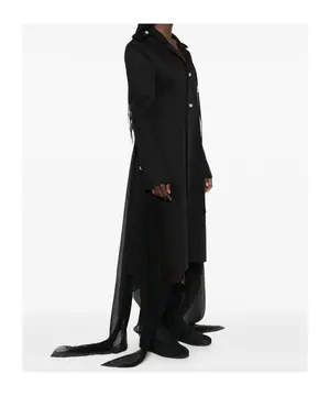 ANN DEMEULEMEESTER Sheer-panelled Epaulette Coat