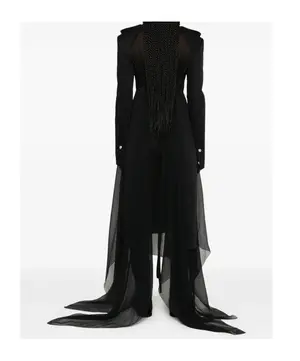 ANN DEMEULEMEESTER Sheer-panelled Epaulette Coat