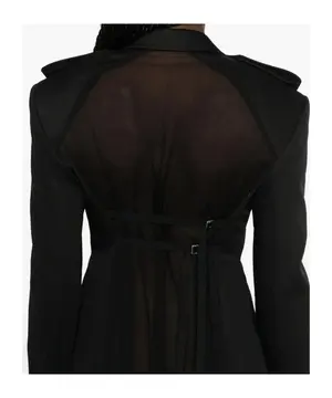 ANN DEMEULEMEESTER Sheer-panelled Epaulette Coat