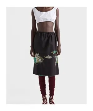 Prada Devore Poplin Midi-skirt