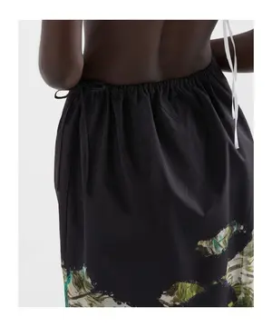 Prada Devore Poplin Midi-skirt