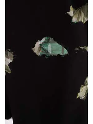 Prada Devoré Poplin Midi Skirt - Black