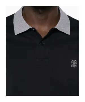 Brunello Cucinelli Logo Embroidered Long-sleeved Polo Shirt