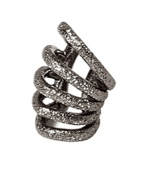 Brunello Cucinelli Sparkling Ear Clips - Lignite Ash