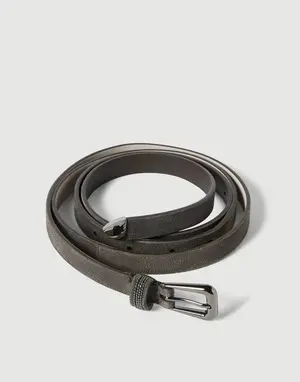 Brunello Cucinelli Suede Belt With Shiny Loop