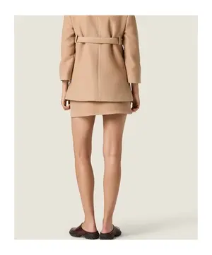 Miu Miu Waxed Double Wool Miniskirt
