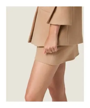 Miu Miu Waxed Double Wool Miniskirt
