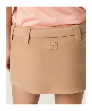 Miu Miu Waxed Double Wool Miniskirt