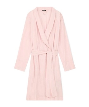 Emporio Armani Dressing Gown In Jacquard Viscose With Shawl Collar - Pink