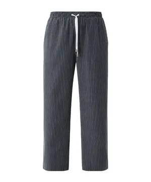 Liu Jo Lace Insert Pinstriped Trousers - Grey
