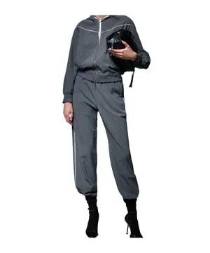 Liu Jo Lace Insert Pinstriped Trousers
