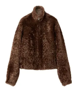 Miu Miu Shearling Blouson Jacket - Ochre