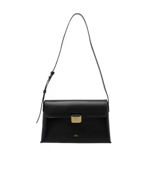 A.p.c. Simone Flap Shoulder Bag - Black